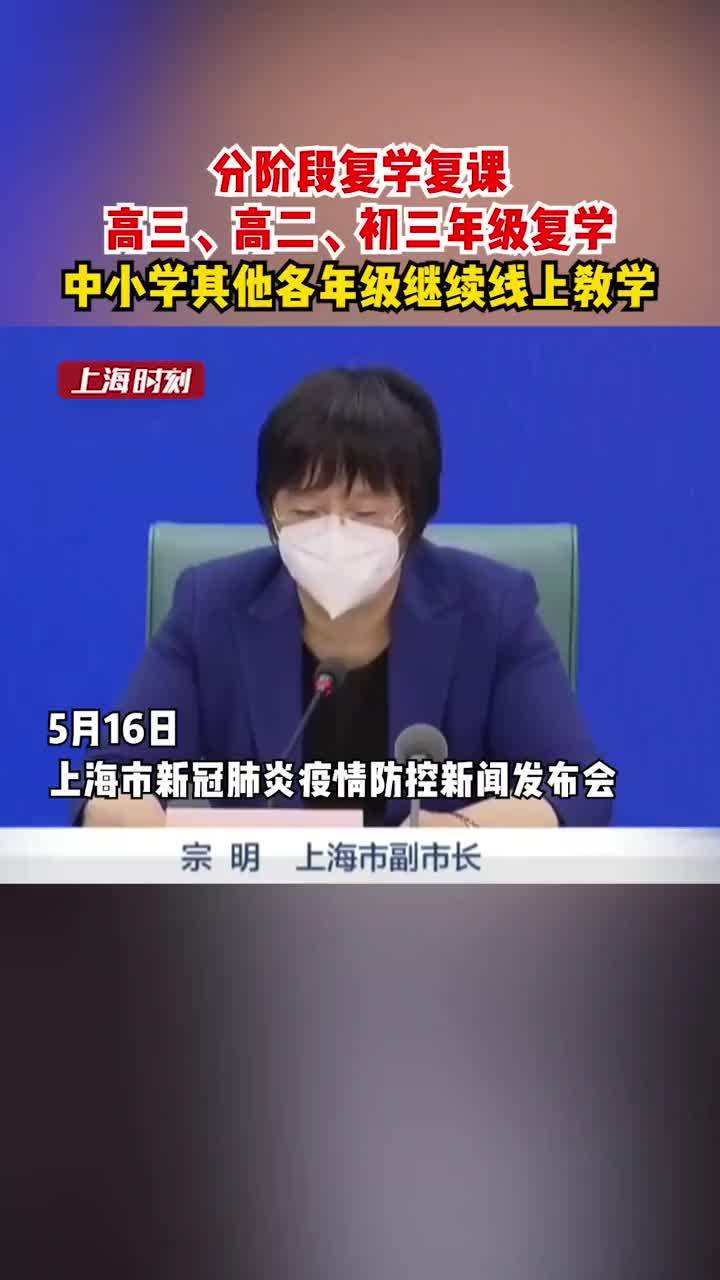 上海将分阶段复学复课。高三、高二、初三年级复学,中小学其他各...