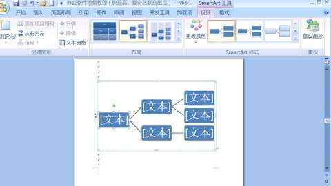 word2007怎么添加或插入左右结构的层次结构图