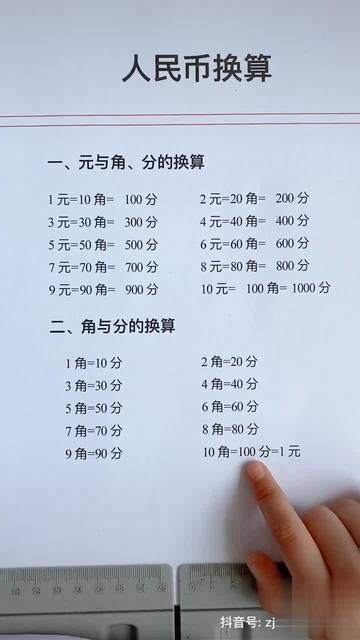 一年级 人民币换算,真的很难!家长们不要小看这个知识点。换算背会,...