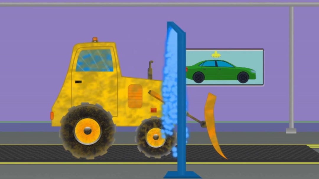 汽车动画小世界 第73集 清洗推土机