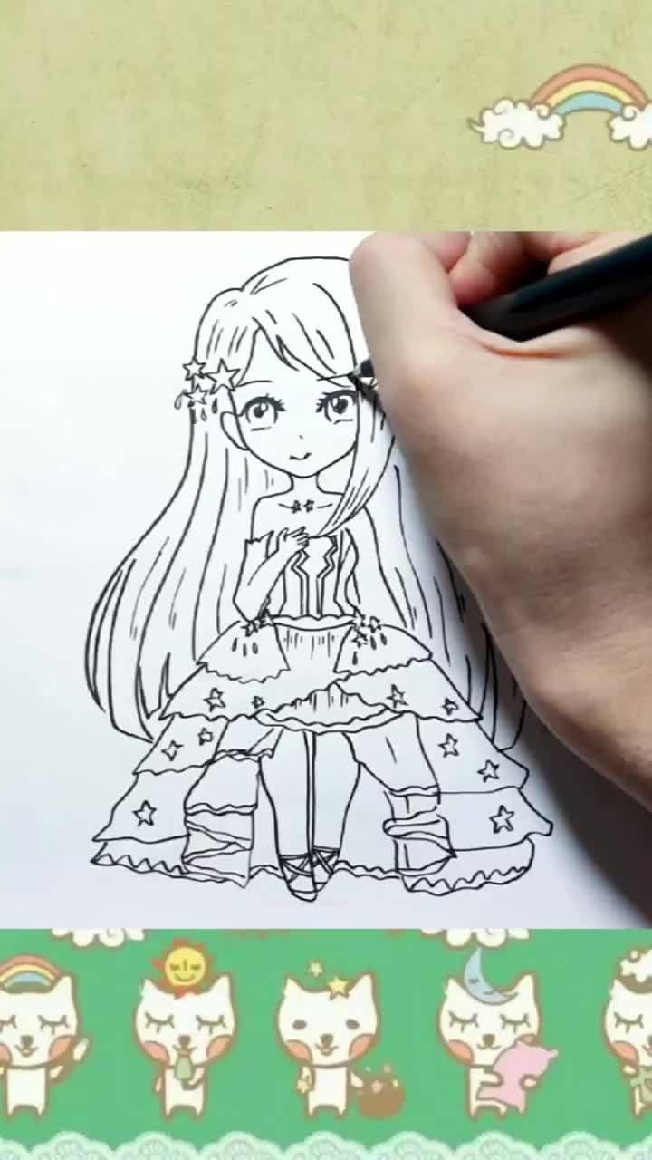 我和姐姐比赛画宁荣荣 #斗罗大陆 #宁荣荣 #简笔画