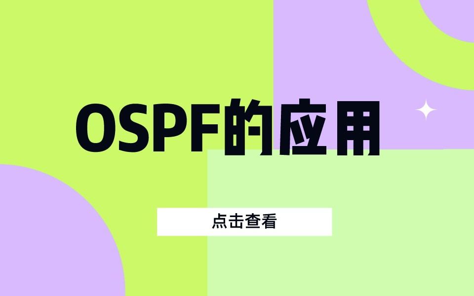 【技术专题】OSPF的应用