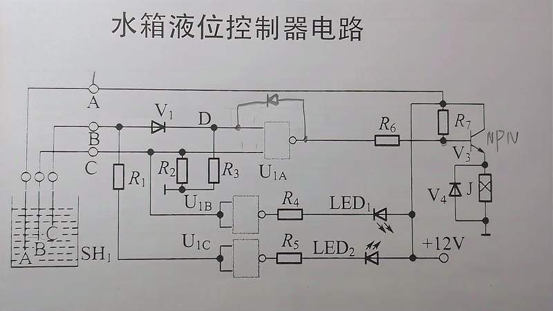 家用水箱液位自动控制器电路
