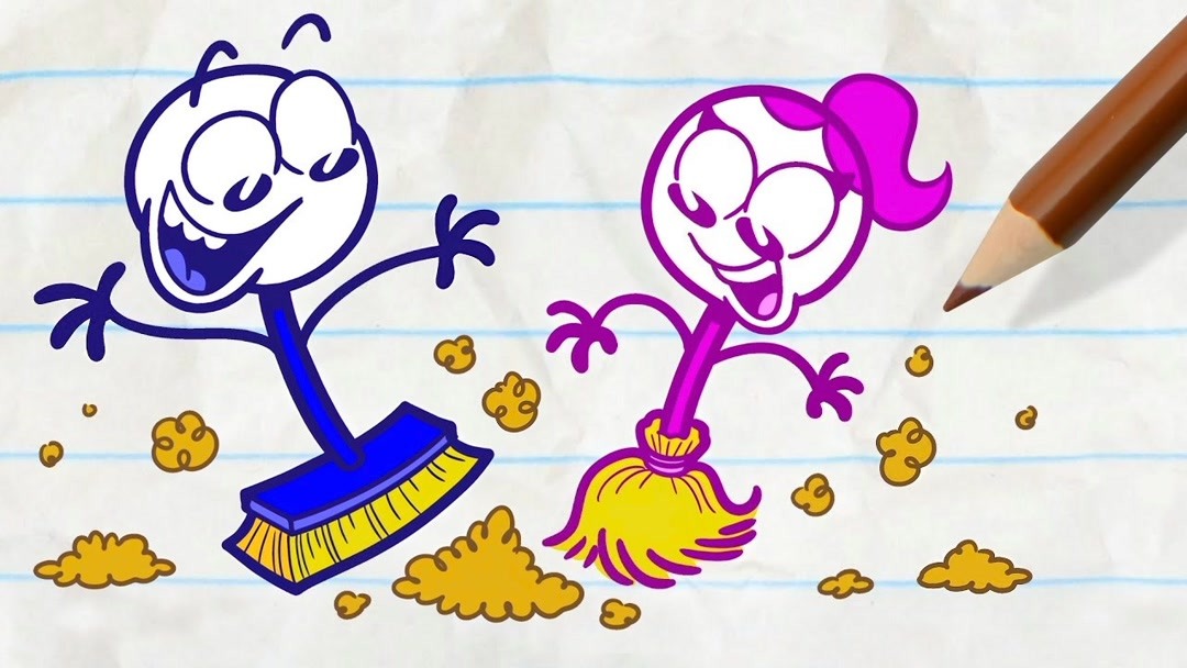 铅笔人搞笑动画视频:看铅笔人如何用洗衣机洗衣服!