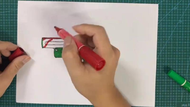 吃鸡武器简笔画:雪花牌信号枪,看到的每次都能捡到信号枪