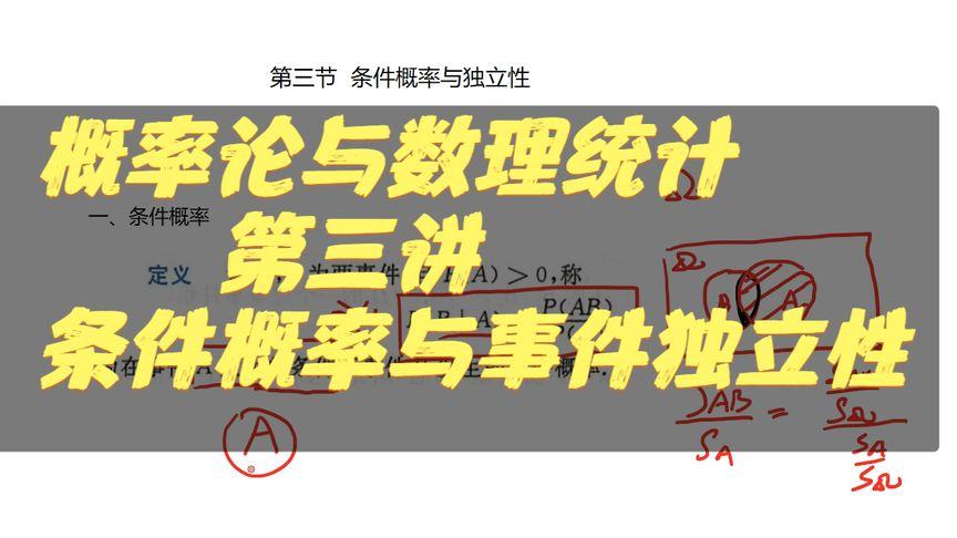 概率论与数理统计 第三讲 条件概率与事件的独立性