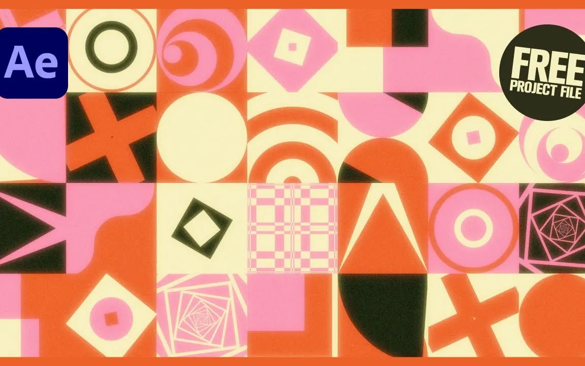 【AE教程|油管搬运|MG动画|效果】如何创建循环几何形状网格