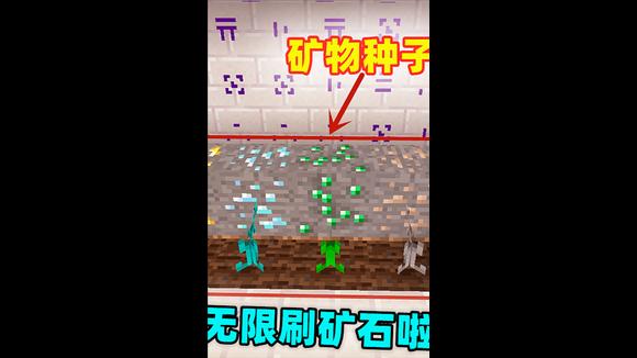 我的世界钻石大陆.矿石种子,种植可收获相应矿物.蓝色是的钻石!