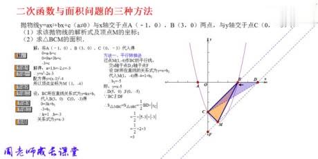 二次函数面积问题的三种方法