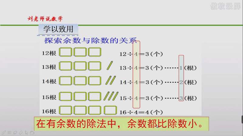 二年级数学探索余数和除数的关系