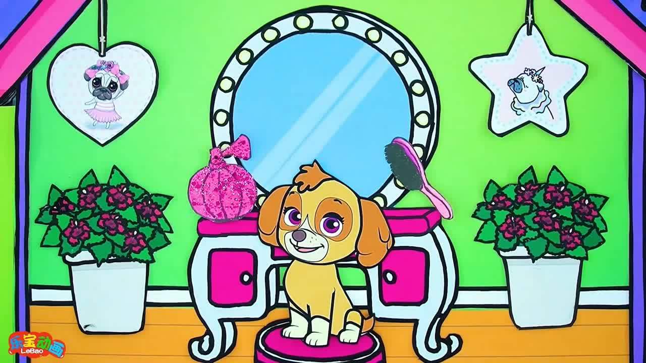 剪纸动画:善良的女孩救了小狗,给狗做了个小窝