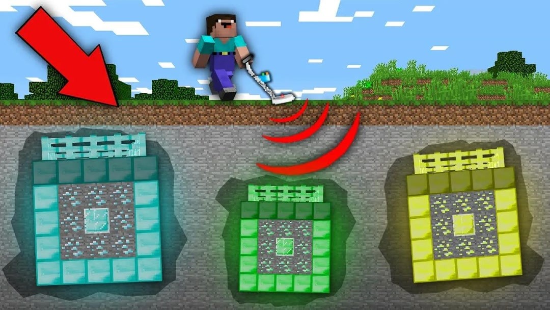 我的世界:阿呆和史蒂夫纷纷购买探测仪,谁能找到丰厚的宝藏