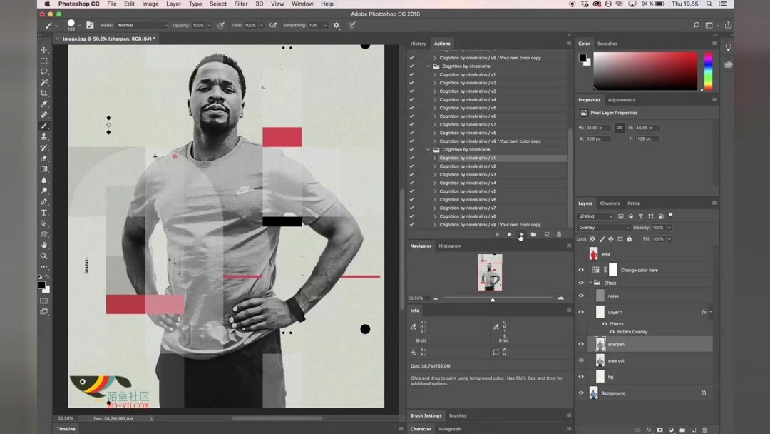 制作时尚酷炫图形海报效果PS动作教程