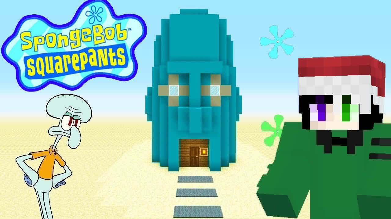 游游解说我的世界:手机版,海绵宝宝之制作章鱼哥小屋?