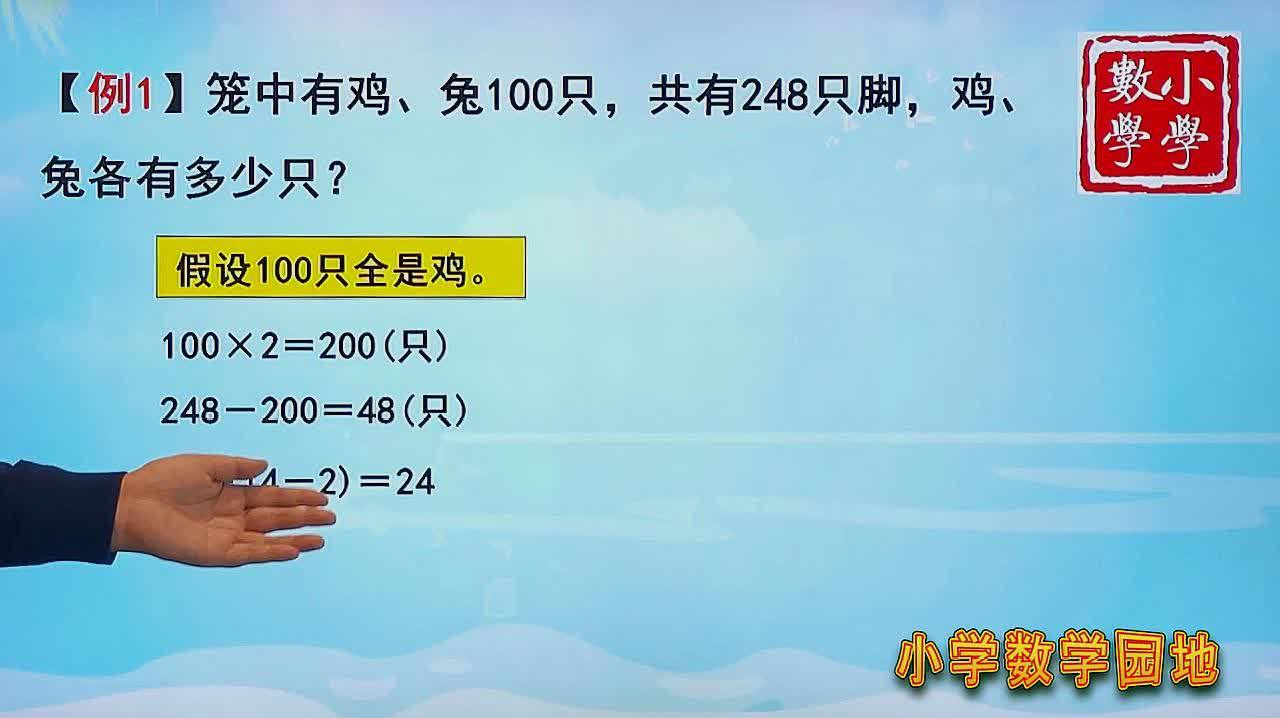 小学五年级奥数辅导课 古代经典数学题鸡兔同笼 就用...