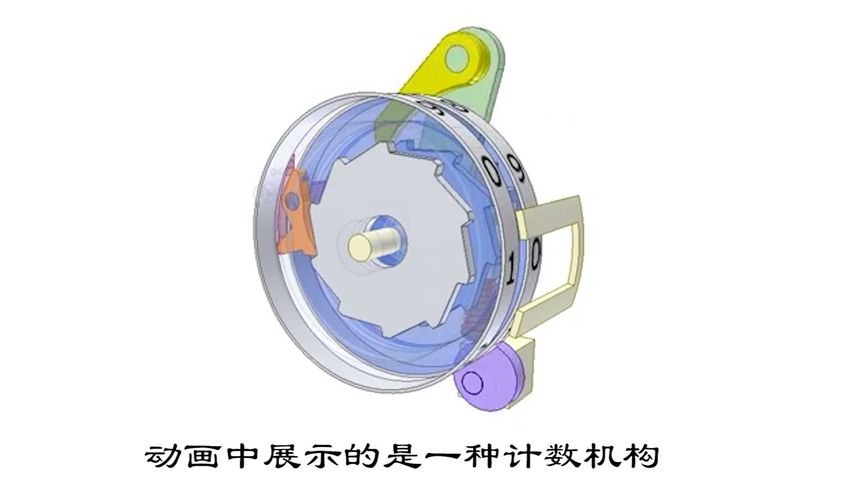 三维运动仿真:一种棘轮计数机构