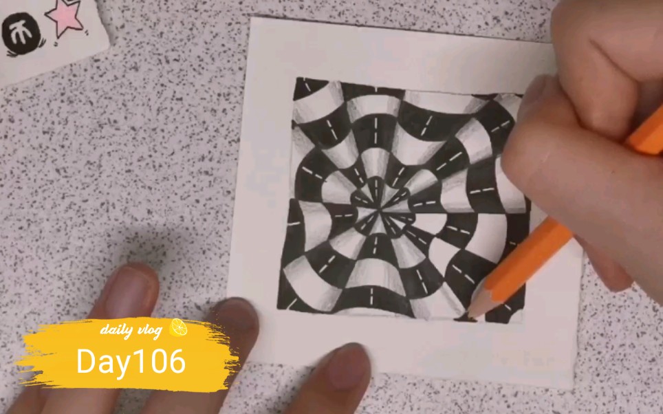 【佛系手绘日常Day106】简单黑白图案 针管笔 禅绕画