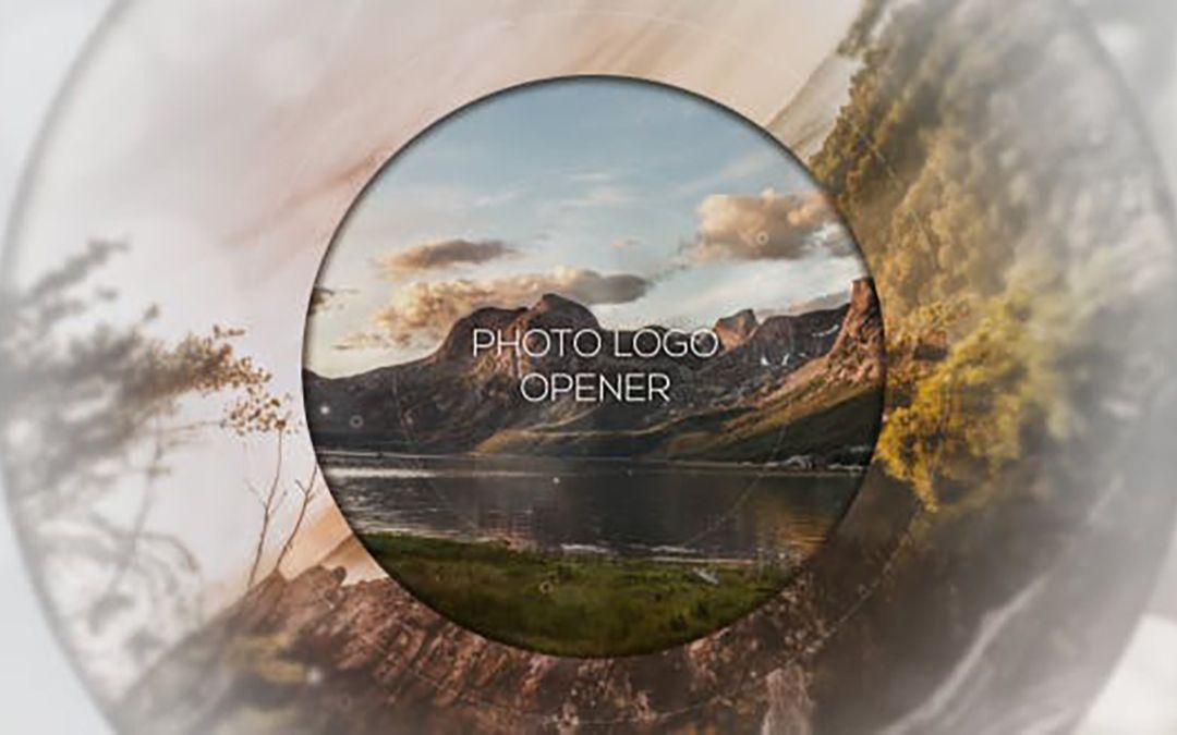 AE模板-简约圆形自动放大照片模板