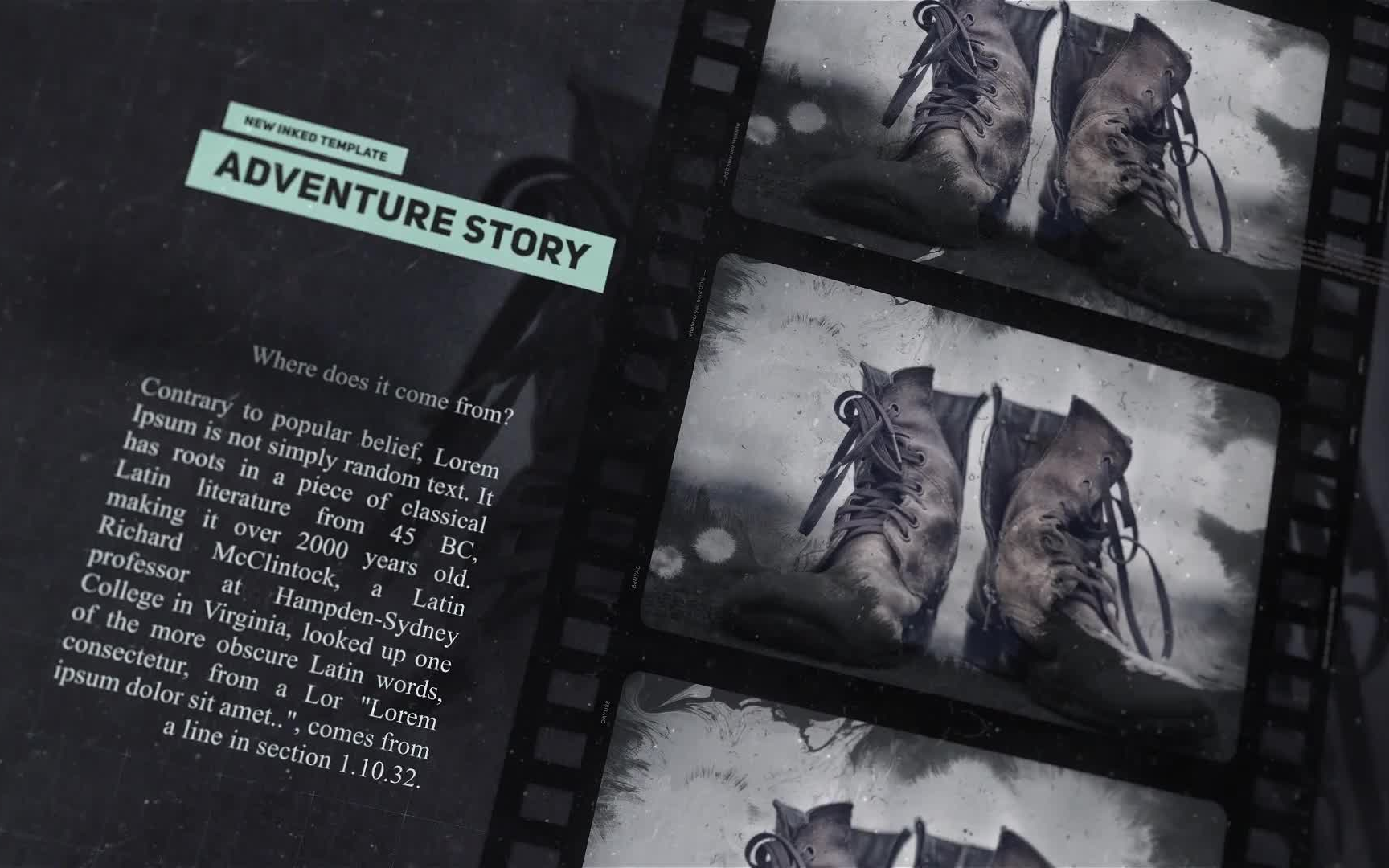 PR模板-电影胶片效果复古做旧效果的公司历年事件记录重大历史事件...