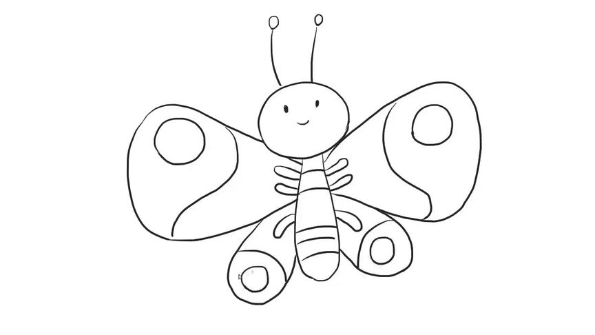 简单又好看的蝴蝶亲子绘画儿童简笔画视频 宝宝轻松学画画