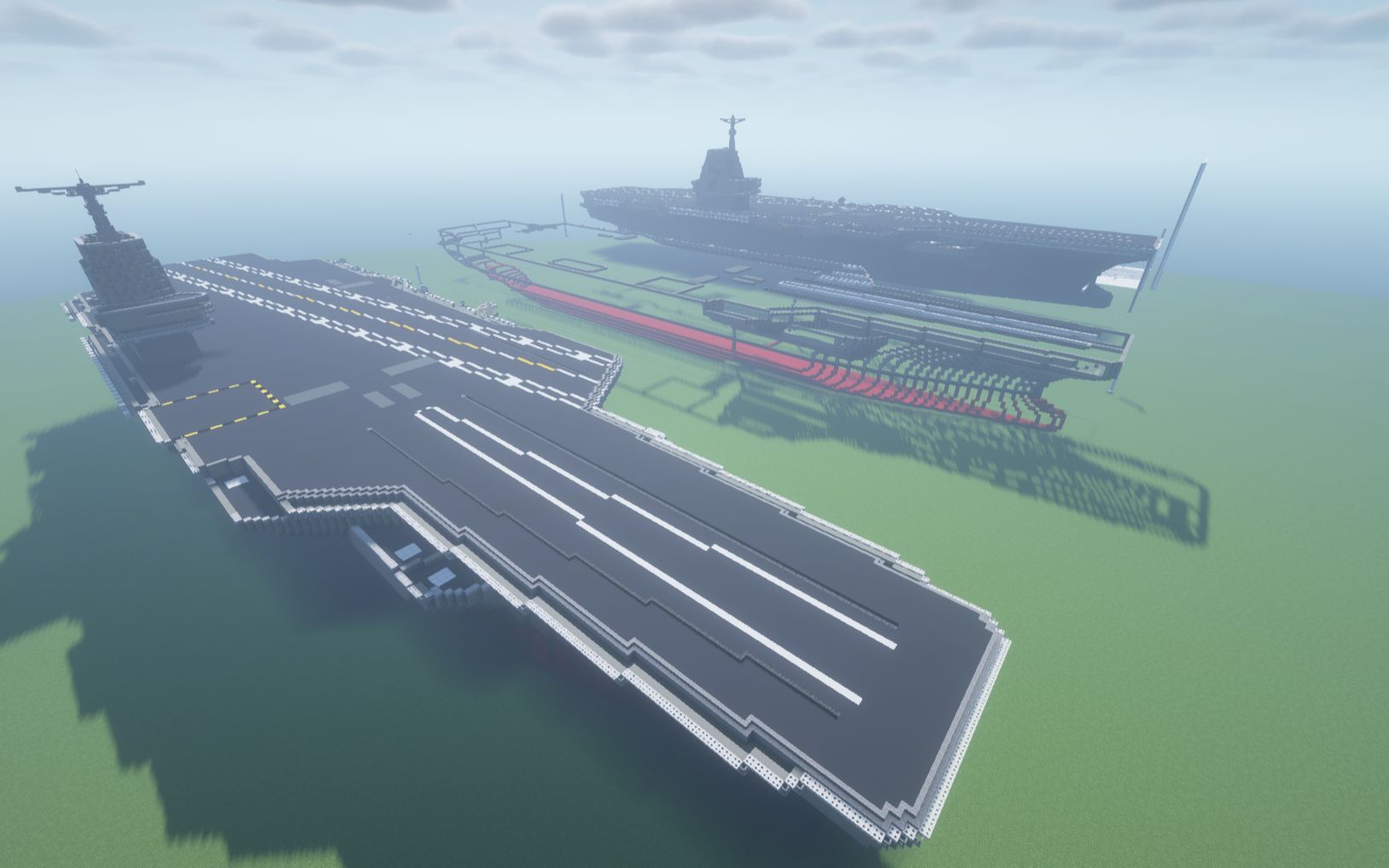 在 我的世界 里怎么整出一艘像样的航母来#1