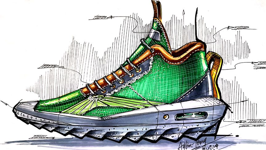 【产品设计手绘】原创运动鞋上色过程分享