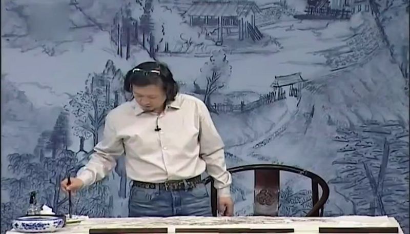 中国山水画单元课程 简单线条水墨山水画教程 芥子园山