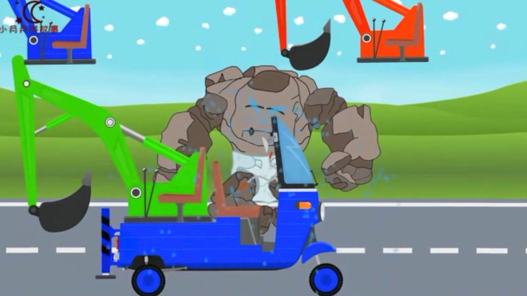 儿童益智正确的匹配三轮车挖掘机颜色儿童动画片