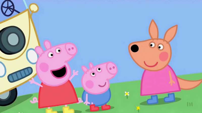 小猪佩奇的新朋友小袋鼠凯莉 简笔画故事