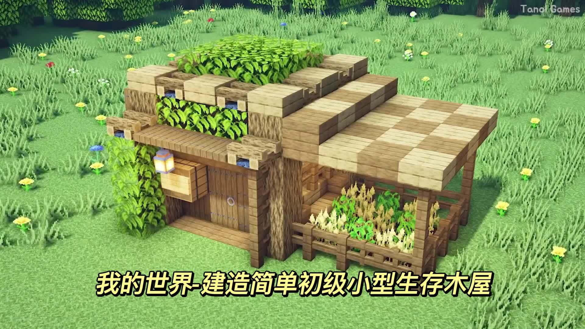 我的世界-建造简单初级小型生存木屋 我的世界建筑