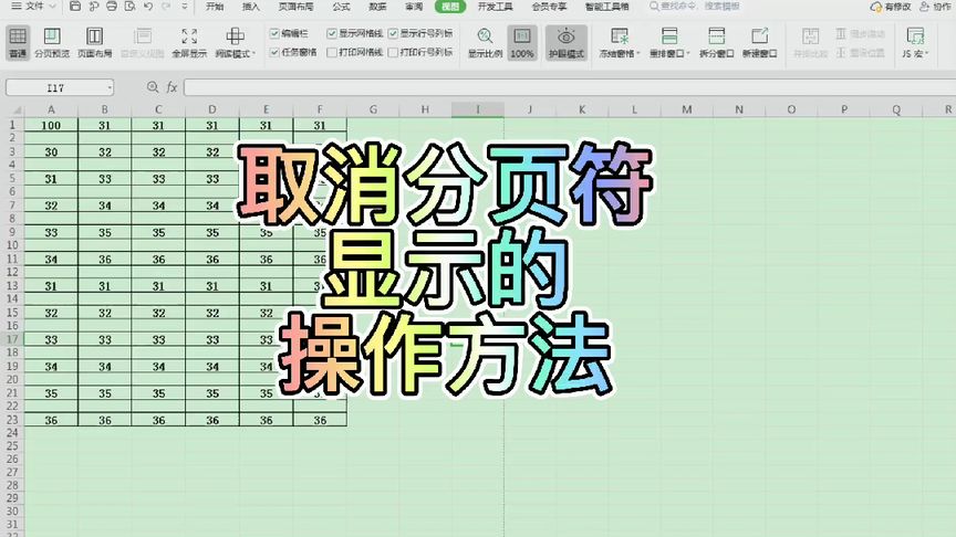 取消分页符的显示操作方法