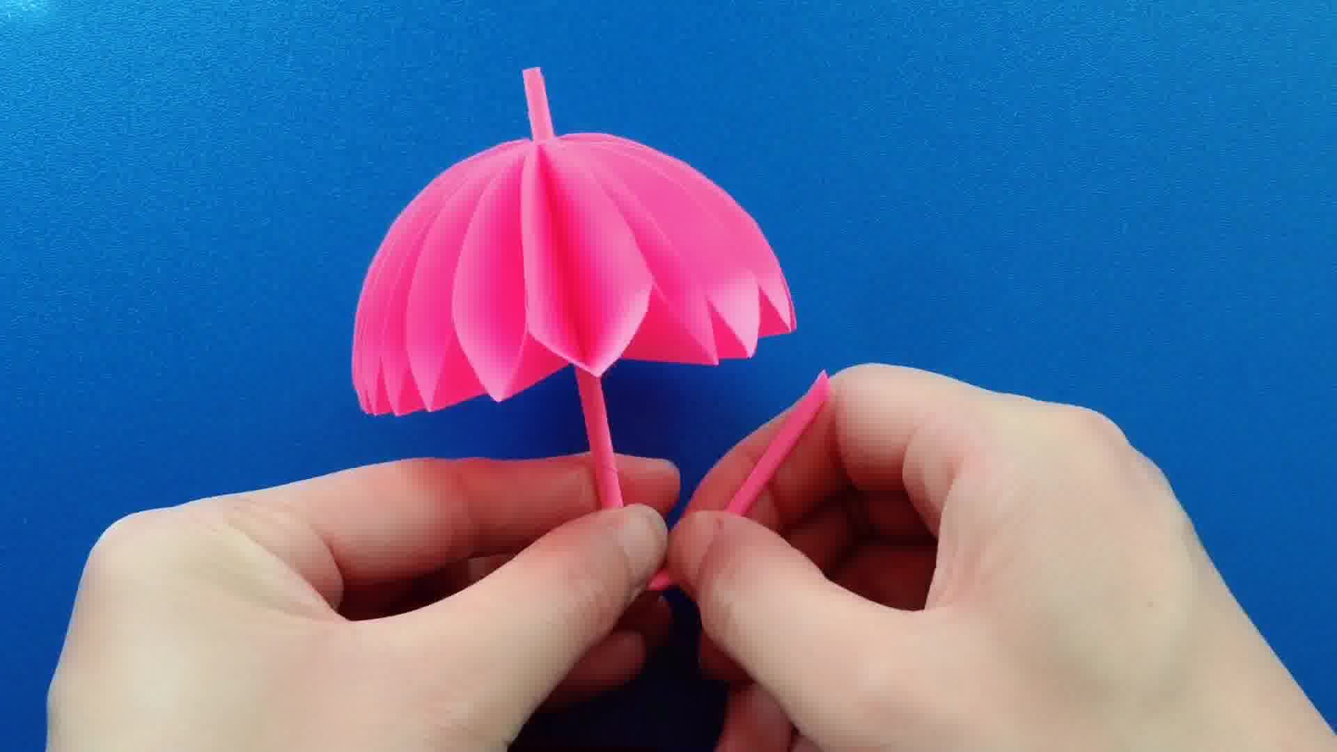 小伞制作教程,这个小伞太漂亮了,小朋友非常喜欢?