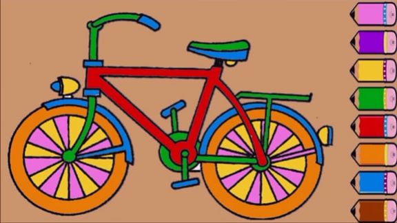 亲子简笔画:漂亮自行车赛车