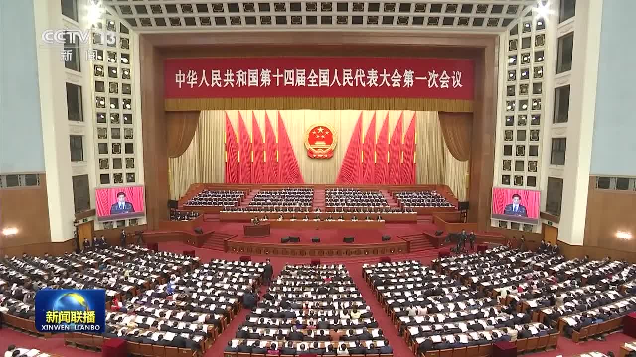 十四届全国人大一次会议举行第二次全体会议