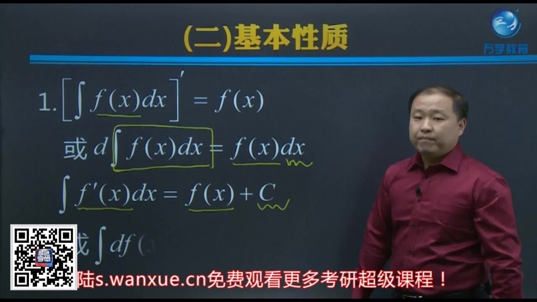 万学海文2016考研数学知识模块19:不定积分的概念和性质