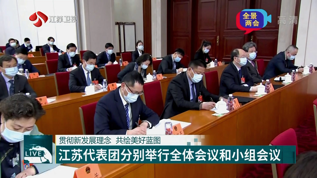 江苏代表团分别举行全体会议和小组会议
