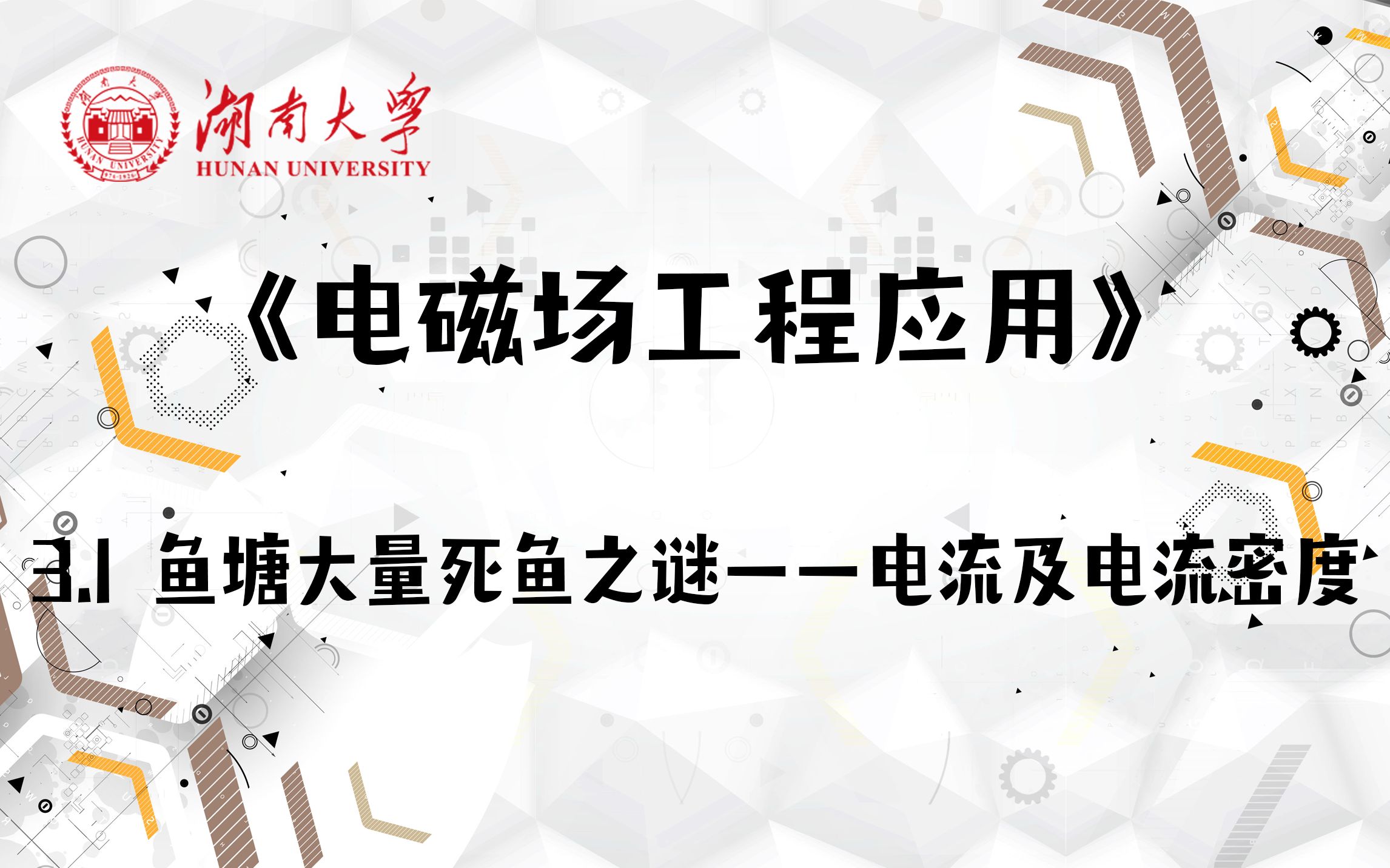 【湖南大学_电磁场工程应用】3.1 鱼塘大量死鱼之谜——电流及电流...