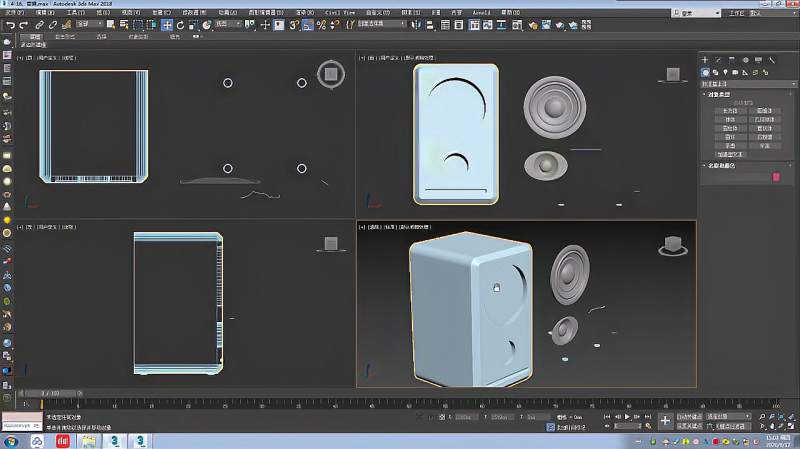3Dmax零基础自学室内设计实例教程倒角剖面绘制音响模型