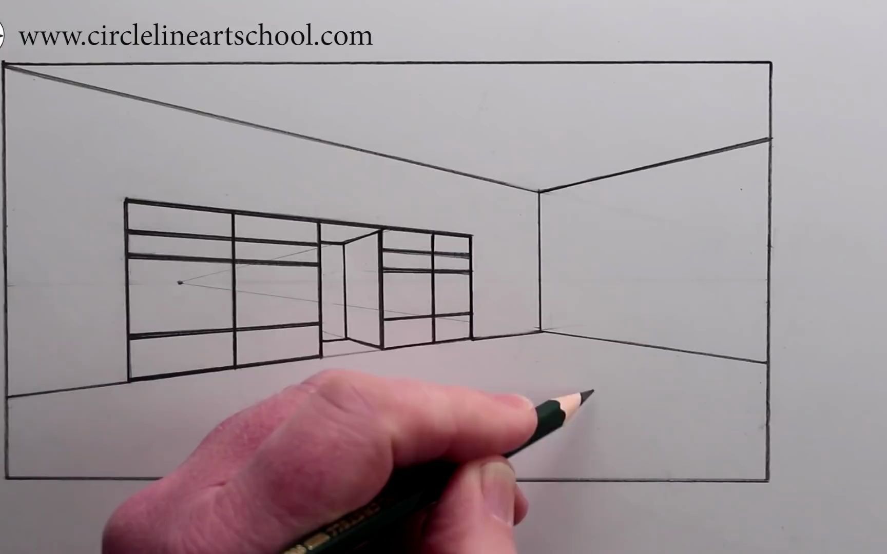 绘画教学 室内绘画 两点透视 铅笔画