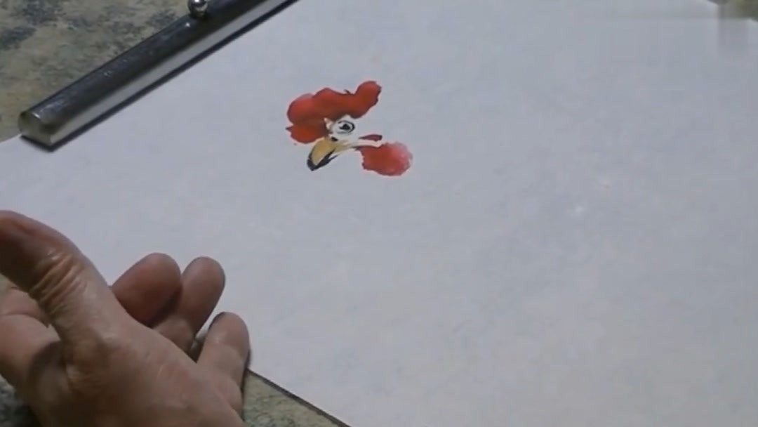 水墨画教程:教你画一只雄赳赳的大公鸡,简单易学,