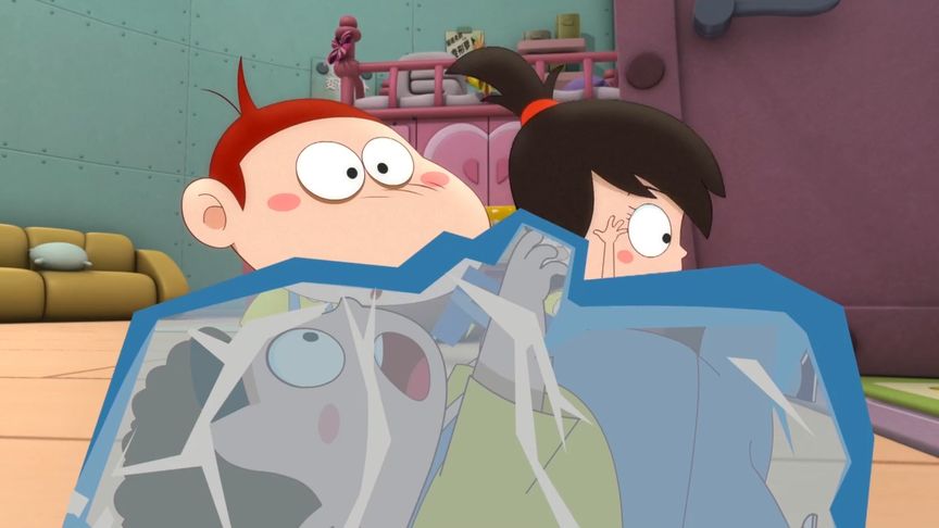 阿U:神奇镜子好厉害啊,胖仔都被冰冻了,完成之需要一秒!