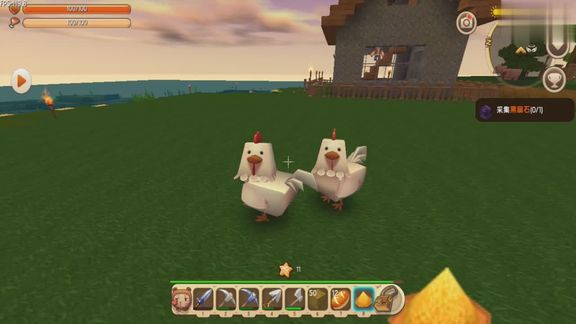 迷你世界生存第17期-06制作鸡饲料吸引小鸡