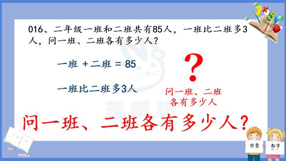 茂喵喵系列:二年级数学必考题型一百道016——和差问题