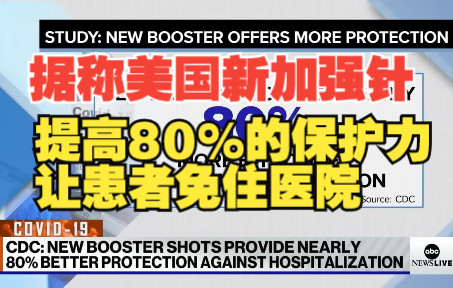 美国大力宣传新发的二阶新冠加强针。据说能提高80%的保护力,让...