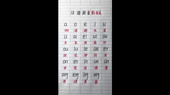 汉语拼音韵母表