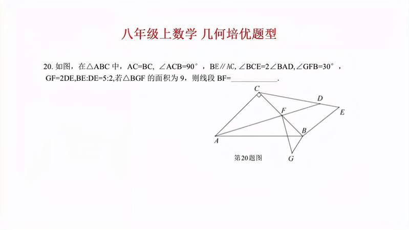初中数学:八年级上几何培优题,巧构全等出等腰求线段长度