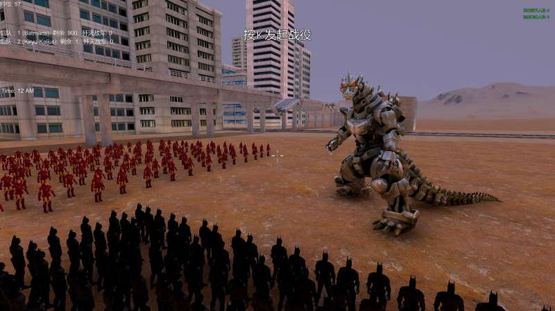 史诗战争模拟器:钢铁侠蝙蝠侠联手挑战BOSS机械哥斯拉