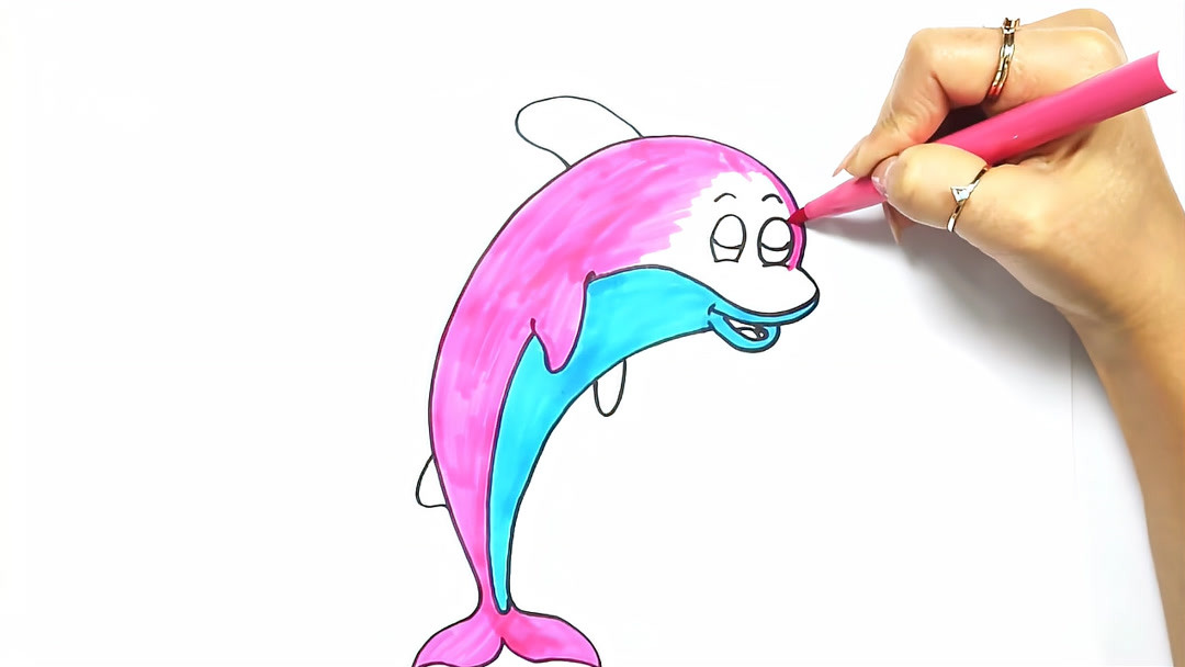 简易画教你画美丽的小海豚