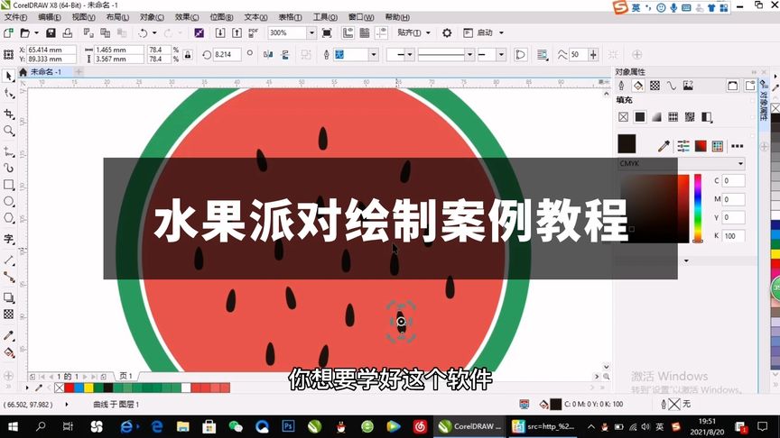CDR基础入门到精通视频教程-1.8水果派对制作案例教程