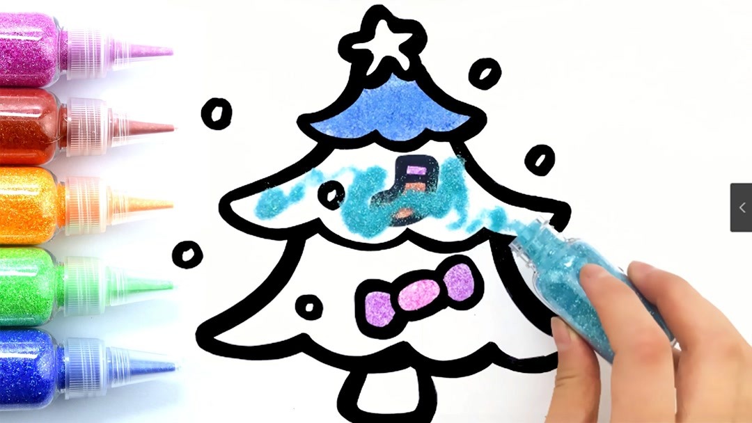波比简笔画:教你画圣诞树,认识颜色学习英语,儿童轻松学画画